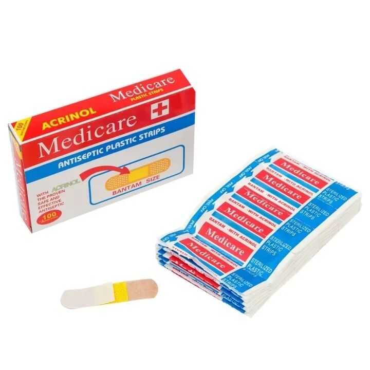 100 Pcs/Box Medicare Antiseptic Strips Bandaid | Shopee Philippines