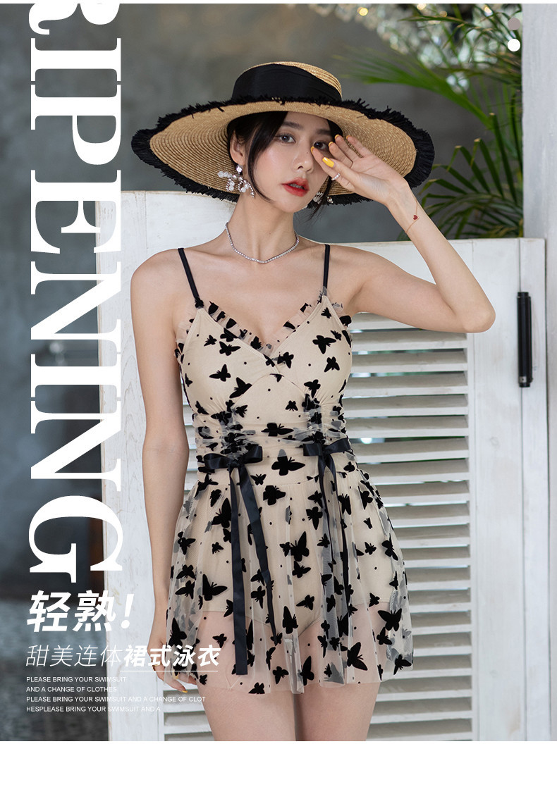 Girls Swimsuit Women Light Brown One-Piece Dress Triangle Sleeveless ...
