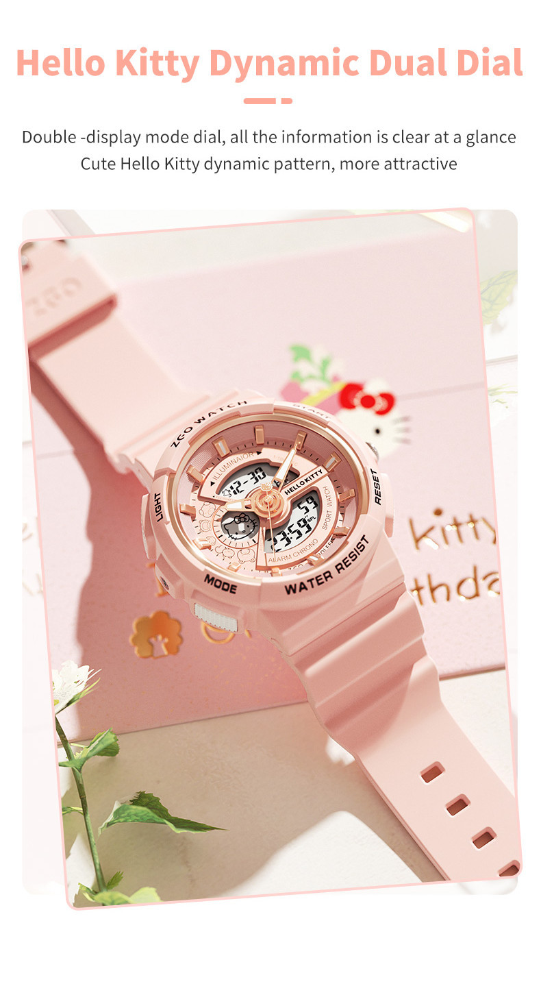 ZGO x Sanrio HelloKitty Watch For Kids Girls Boys 50M Waterproof Led ...