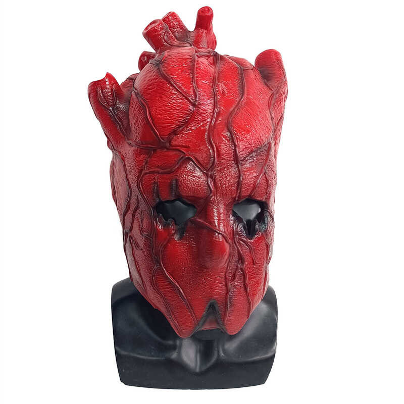 Dorohedoro Anime Shin Heart Red Mask Cosplay Costume Scary Bloody Latex ...
