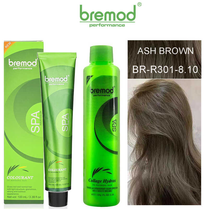 Bremod Ash Brown BR-R301-8.10+Oxidizer Dye Stylish Hair Color DIY hair ...