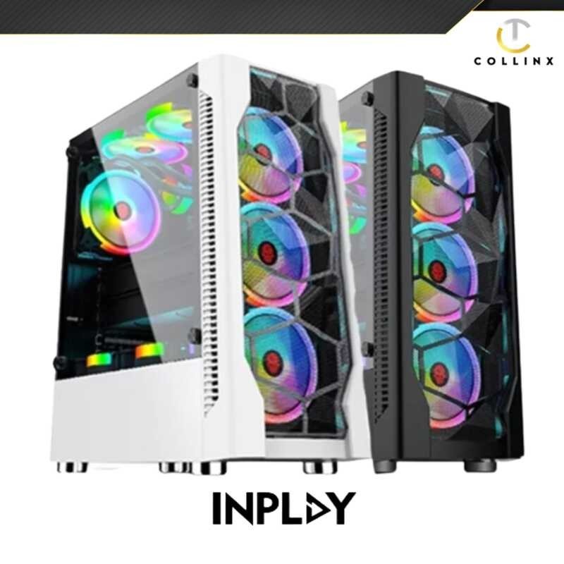 Inplay Meteor 03 Case Black and White ATX Tempered Glass Desktop Para ...