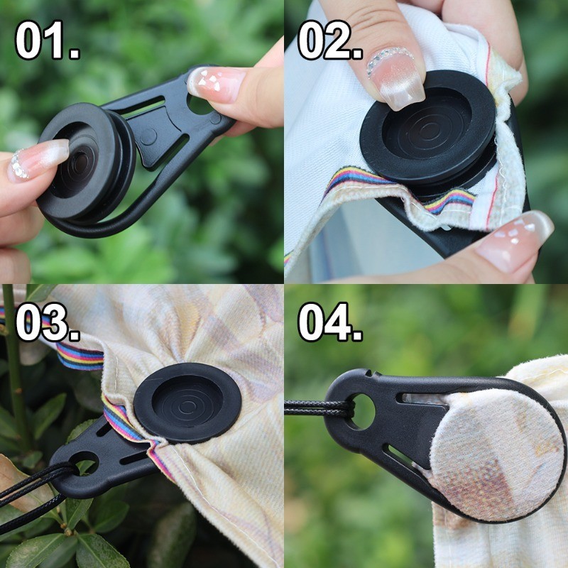 10Pcs Outdoor Camping Tent Disc Buckles - Canopy Windproof Black ...