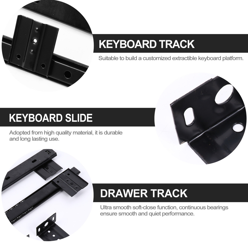 Keyboard Under Desk Mount Trays Guide Drawer Slide Kit Cold Rolled ...