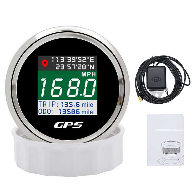 52Mm Digital GPS Speedometer TFT Screen Waterproof Odometer Adjust Mph ...