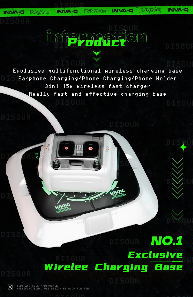 Mechanical invasion capsule wireless bluetooth 5.3 headset INVA-Q in-ear noise cancellation HIFI ...