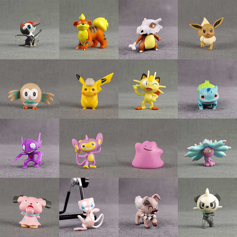 2 Anime Figures 4Cm Charmander Litten Pikachu Rowlet Treecko Eevee ...