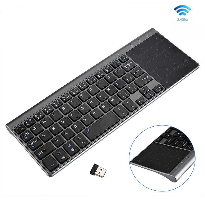 Wireless 2.4G Keyboard Na May Touchpad Mouse 2 Sa 1 Thin Numeric Keypad Para Sa Windows Desktop ...