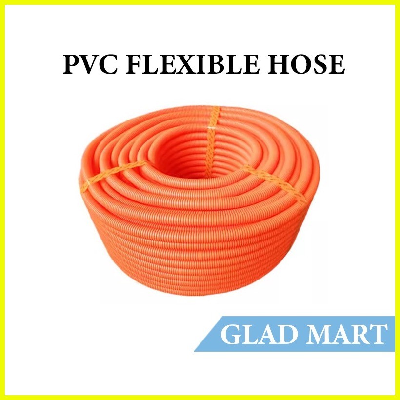 PVC Flexible Hose Orange 50/100m Per Roll Conduit Hose 1/2" 3/4" 1 ...