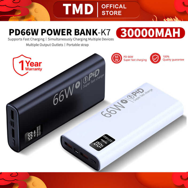 Original Bank TMD Heavy Duty Pd66w Fast Charging Powerbank 80000Mah 30000Mah 50000Mah 10000Mah ...