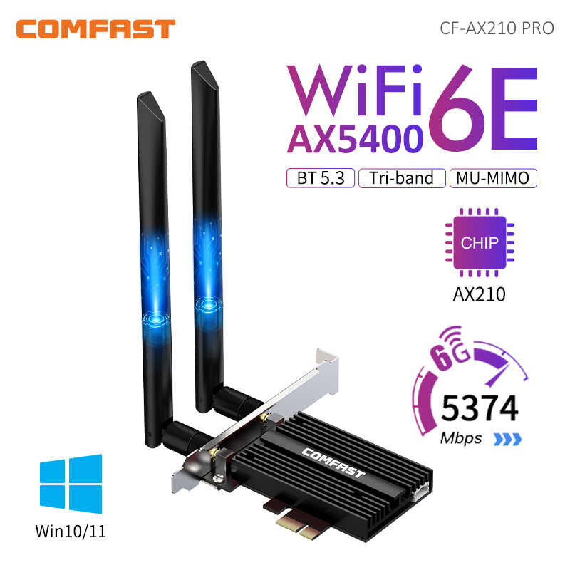 Wifi6e Intel Ax210 Pcie Wireless Network Card 2.4G/5G/6Ghz Wifi 6E ...