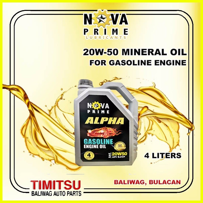♠ 20W- 50 CONVENTIONAL PREMIUM MINERAL REGULAR OIL NOVA PRIME ALPHA FOR ...