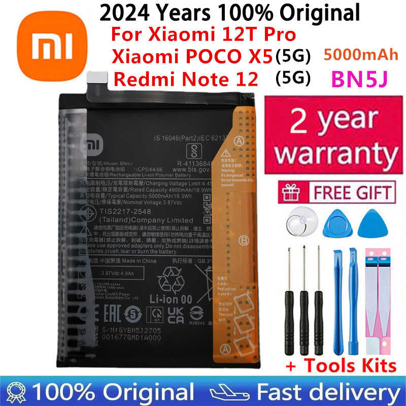 2024 Years 100% Original Battery 5000mAh BN5J For Xiaomi Redmi Note 12 ...