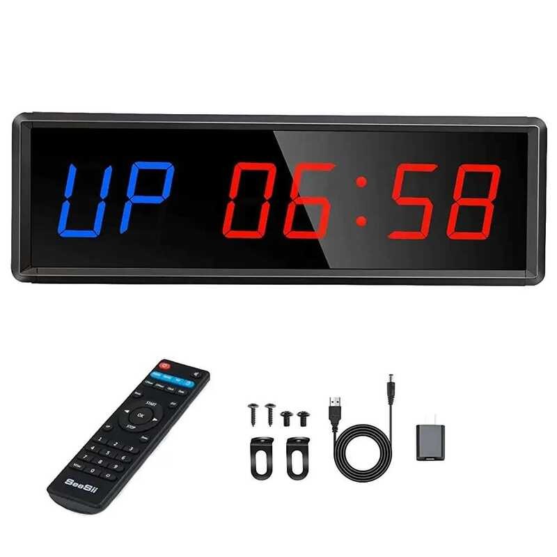 Countdown Digital Clock Stopwatch With Remote LED Interval Timer Clock ...