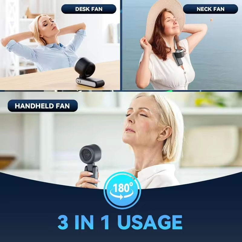 GSE 5000MAH Portable Handheld Turbo Fan - 5-Speed Rechargeable Personal ...