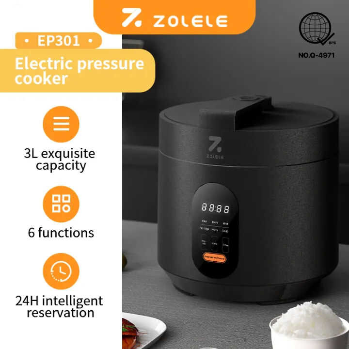 ZOLELE Ep301 Multifunctional Electric Pressure 3L Timer Rice Cooker ...