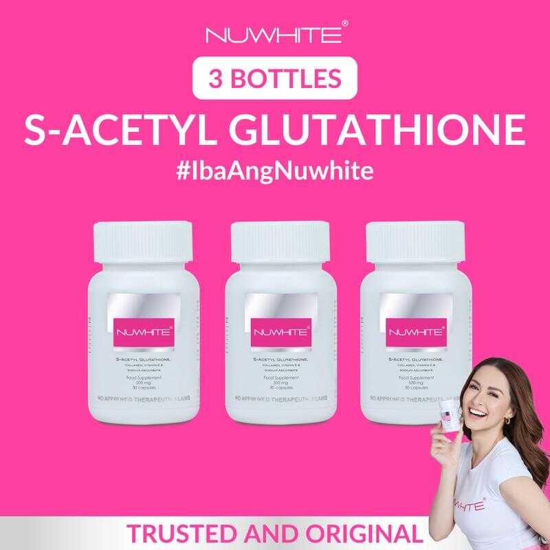 NUWHITE S-Acetyl Glutathione Whitening Capsules (Set OF 3 Bottles) | Shopee Philippines