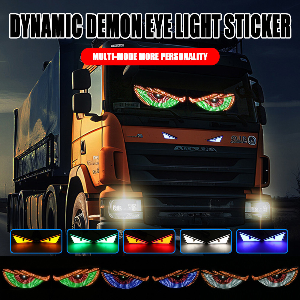 2PCS 12V LED Devil Eye Dynamic Big Devil Eyes Light For Cars Window ...
