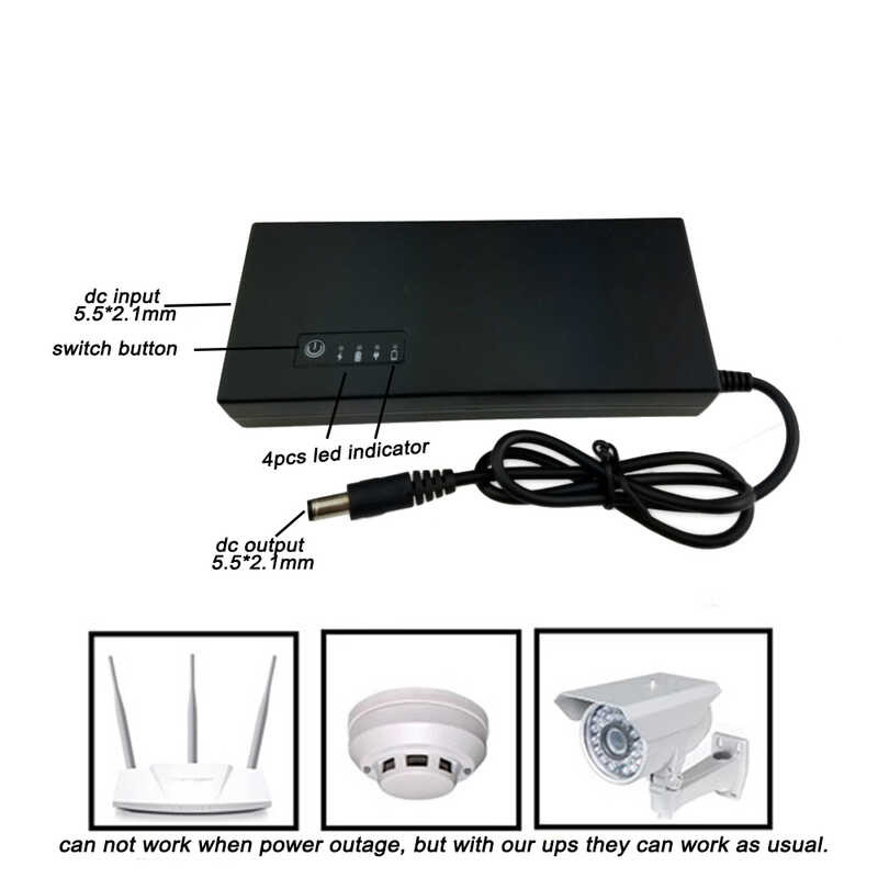 Md2ts Single Output Portable Power Supply Mini UPS For CCTV Camera With ...