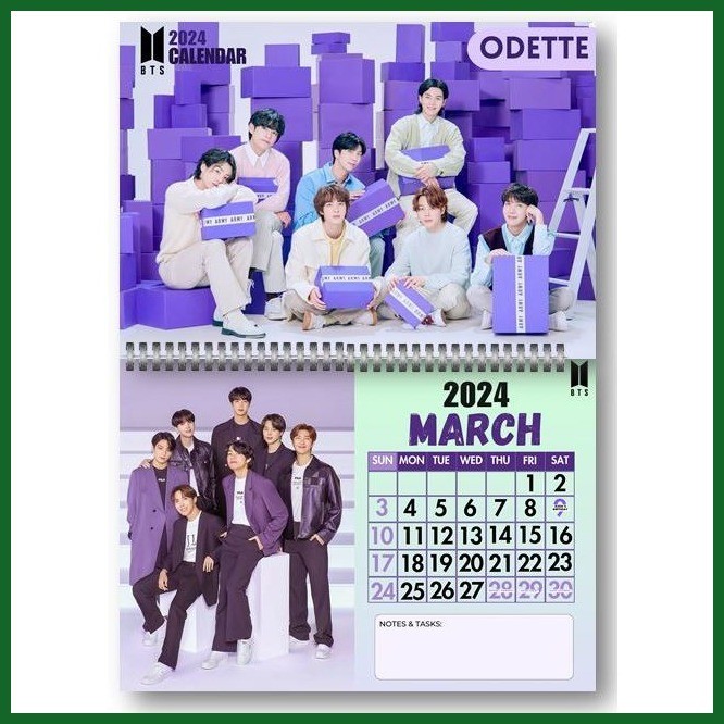 2024 BTS KPOP CALENDAR PERSONALIZED LAMINATED A4 SIZE | Shopee Philippines