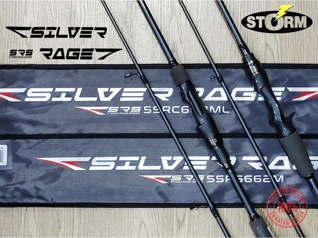 STORM SILVER RAGE SPINNING/ BAITCASTING(BC) FISHING ROD | Shopee ...