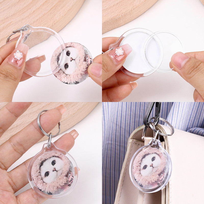 Photo Insert Keychains - Acrylic Clear Blank Keyrings - Picture Frame ...