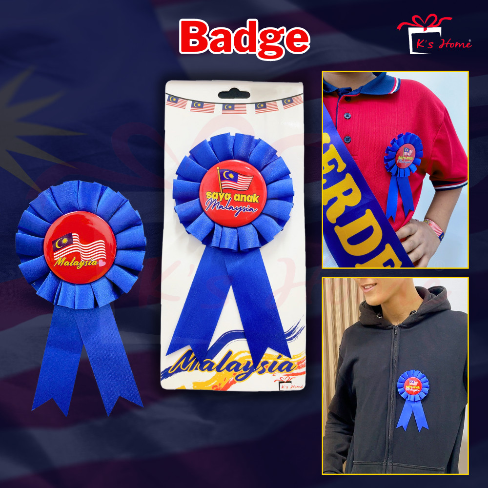 Badge Ribbon Merdeka Pin Sash Saya Anak Card Packing | Shopee Philippines