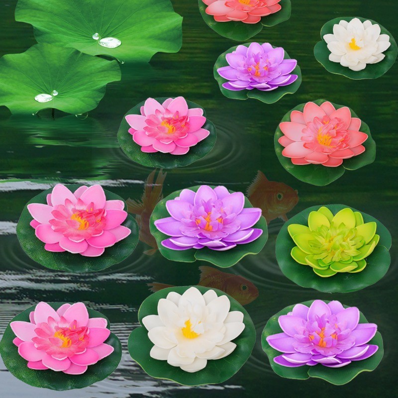 1/2/3pcs 10cm Simulate Floating Lotus Flower - For Pool, Fish Tank ...