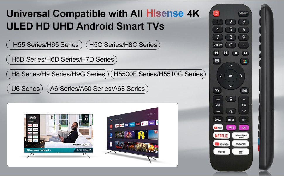 Genuine Remote universal remote Hisense devant LED LCD Smart TV 4K UHD ...