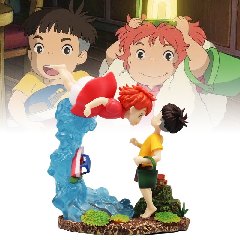 Ponyo And Exquisite Sosuke Scene Figure Handcrafted From Material ...