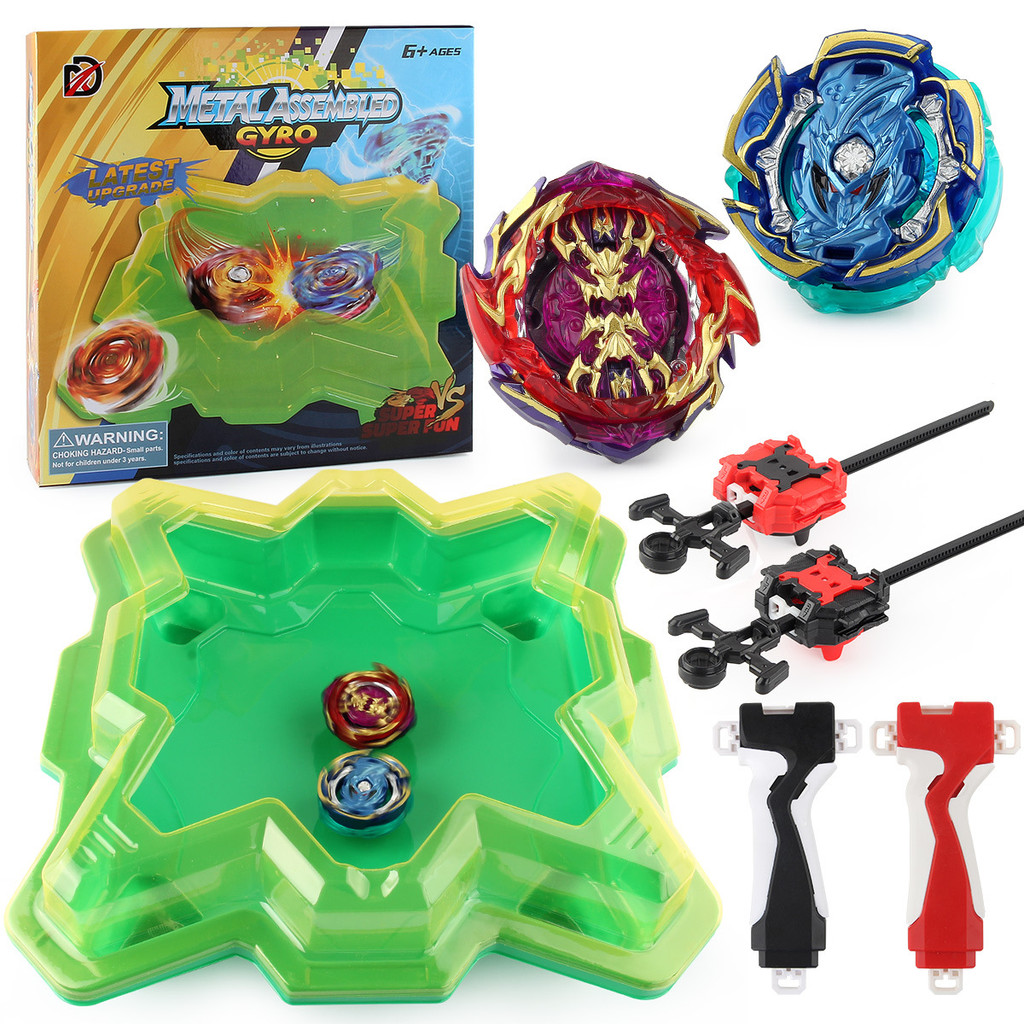 Spinning Top Complete Battle Set With Alloy Tops Two Launchers Two And ...