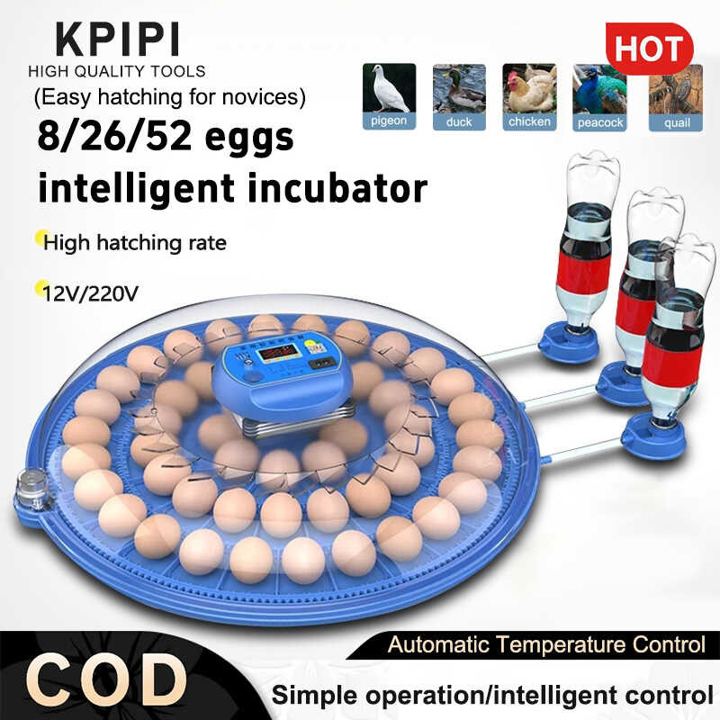 8/26/52 220V/12V Eggs Fully Automatic Egg Intelligent Digital Hatcher ...