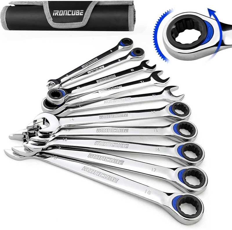 Combination ironcube Ratcheting Wrench Set: 10-Piece Metric 6mm to 18mm ...