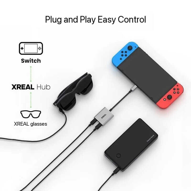 LY XREAL Hub 120Hz 2In1 USb-C PD FASt CHArging AdApter PortAble Video ...
