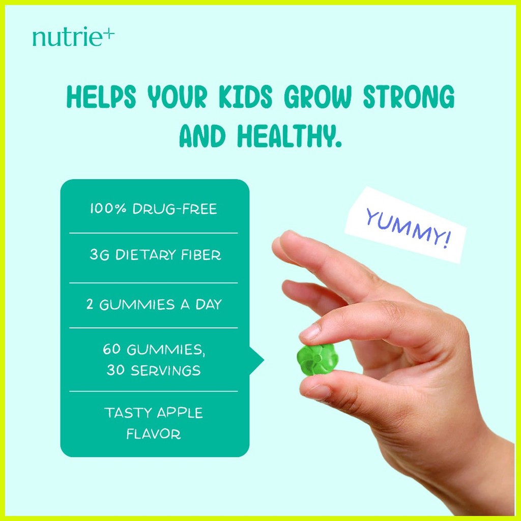 ۞ ♂ Nutrie Kids Fiber Gummies 60pcs (Children's Detox Support and ...