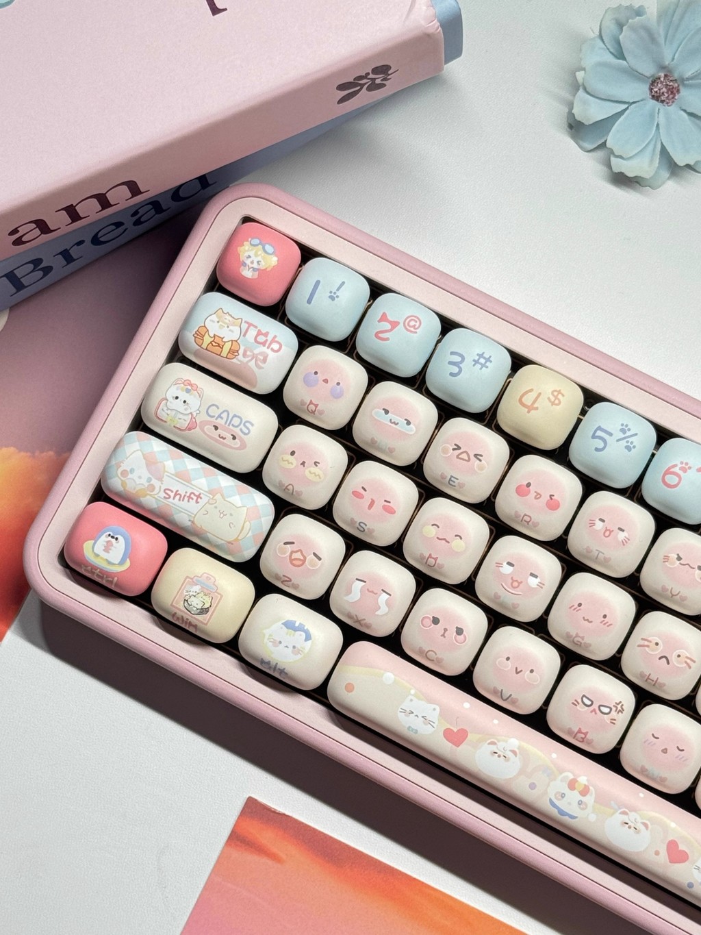 Sweet Cat Mantou Keycap MOG Profile 140 Keys PBT Five-sided Dye ...