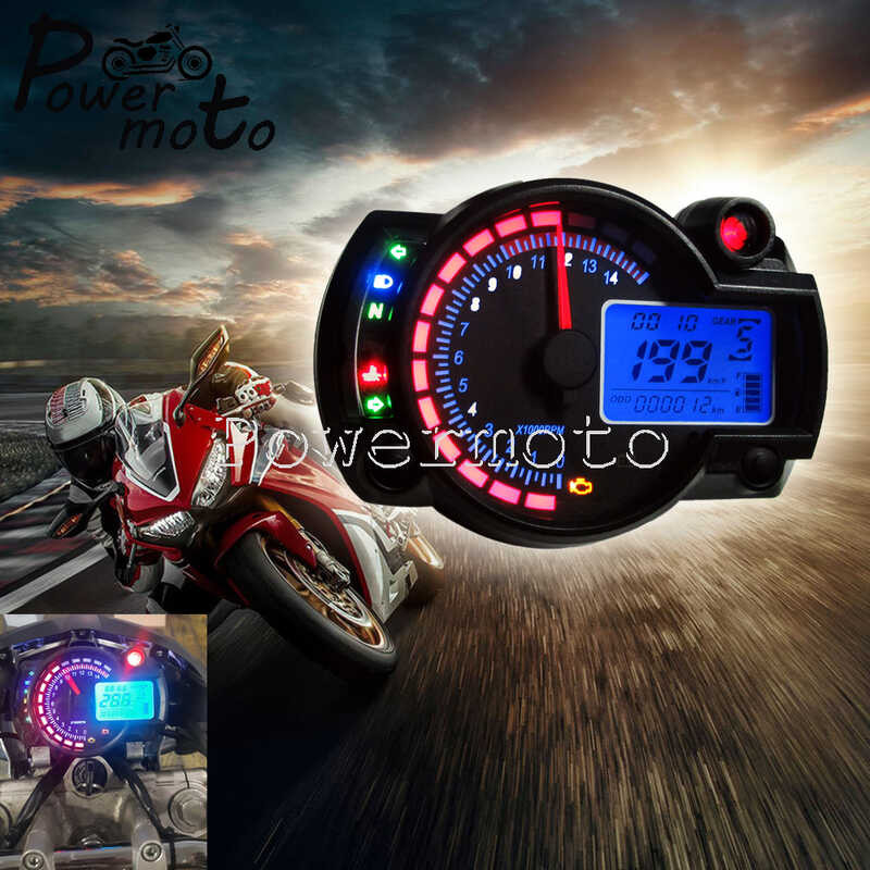 Universal LCD Digital Odometer Motorcycle 9-16V LED Indicator ...