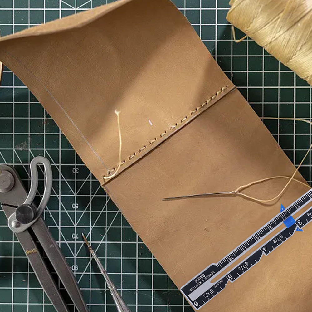 Metal Sliding Gauge Fabric Quilting Ruler - DIY Measuring Tool Spacing ...