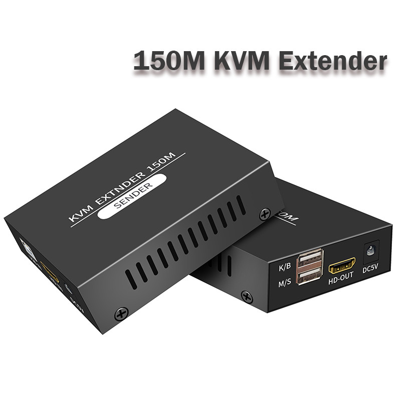150M USB HDMI KVM Extender over Ethernet Cat5e/6 Cable 1080P HDMI KVM ...