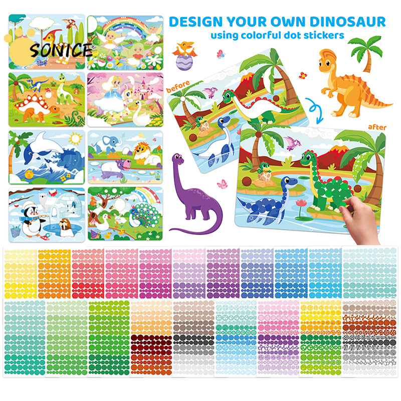 Coloring Dot Sticker Art Kit for Girls DIY Activity Craft Kit ...
