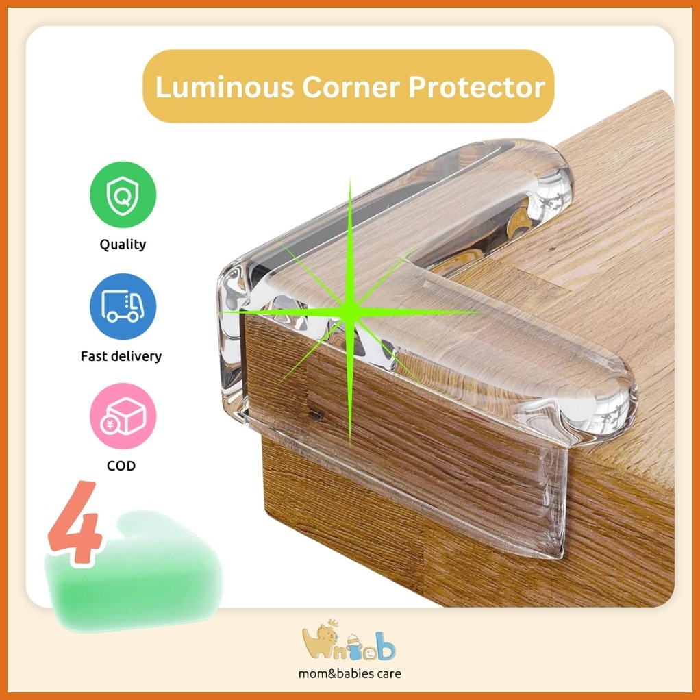 ∪ √ Hntob 4pc Baby Safety Luminous Anti-Collision Angle Table Corner ...