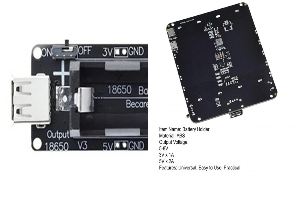 USB port input/output: The 18650 battery holder provides a multi ...