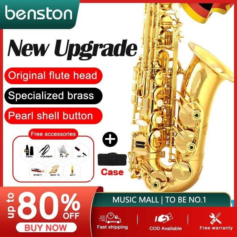 Benston Lacquered Brass Alto Saxophone (E Key) With Carrying Case ...