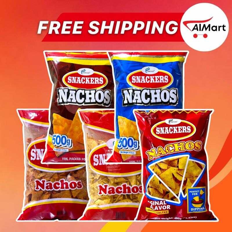 SNACKERS Plain, Spicy, Cheese, LIGHTLY SALTED & BBQ NACHOS (500 Grams ...
