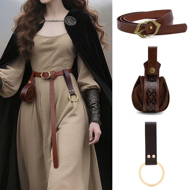 Medieval Knight PU Leather Belt Carnival Waist Bag Sword Sheath Pattern ...