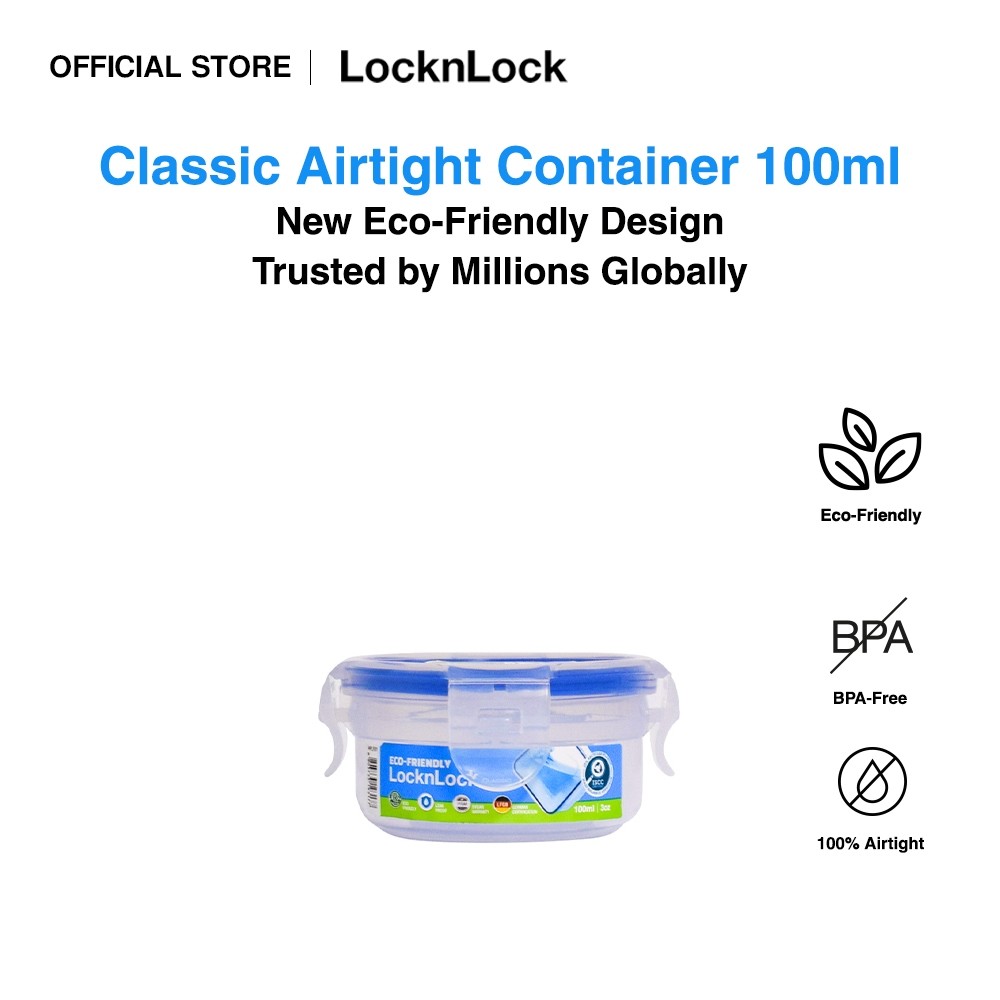 LocknLock Eco-Friendly Classic Airtight Round Food Container 100ml ...
