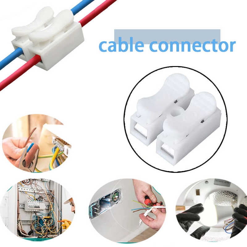 50Pcs 100Pcs Self Locking Electrical Cable Connector Ch2 250V 2 Pin ...