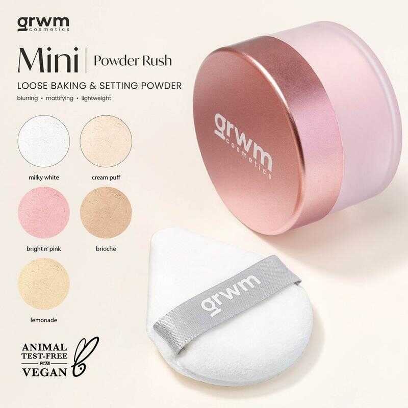 GRWM Cosmetics Powder Rush - MINI Loose Baking And Setting | Shopee ...