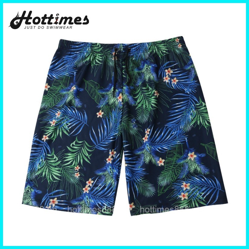Men's swimming trunks Large -size printing vacation conservative beach ...