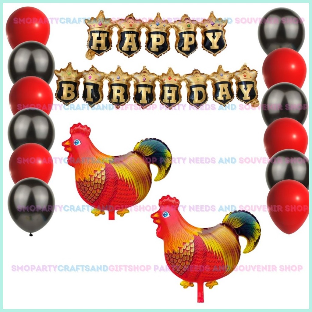 Manok na Pula Birthday Party Decorations| Chicken Rooster Balloon Set ...